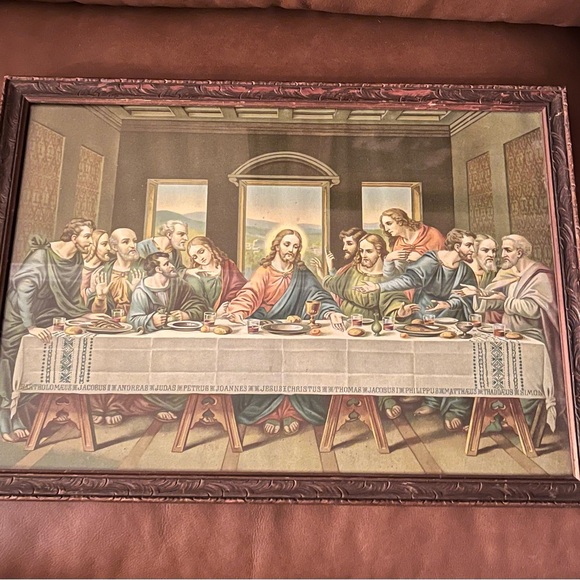 Art | Antique 193s Last Supper Lithograph Blessed 1934 Father Andrew Of ...
